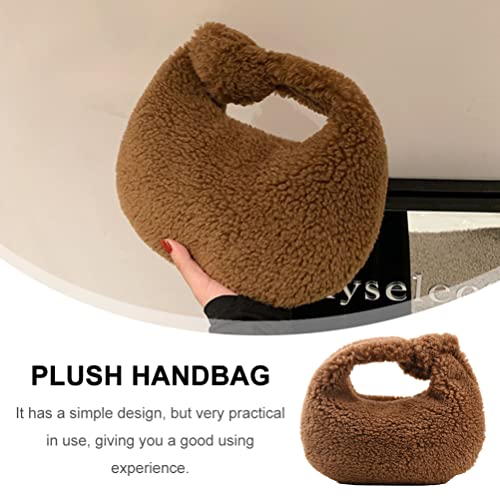 VALICLUD Winter Plush Dumpling Bag Fashionable Handbag Portable Storage Pouch