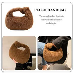 VALICLUD Winter Plush Dumpling Bag Fashionable Handbag Portable Storage Pouch