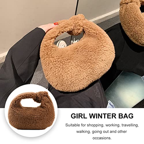 VALICLUD Winter Plush Dumpling Bag Fashionable Handbag Portable Storage Pouch