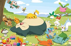 trends international pokémon – group picnic wall poster, 22.375″ x 34″, unframed version