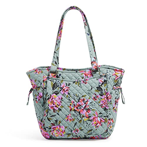 Vera Bradley Women's Cotton Glenna Satchel Purse, Rosy Outlook - Recycled Cotton, One Size