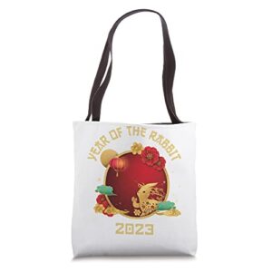 happy chinese new rabbit year 2023, chinese year zodiac 2023 tote bag