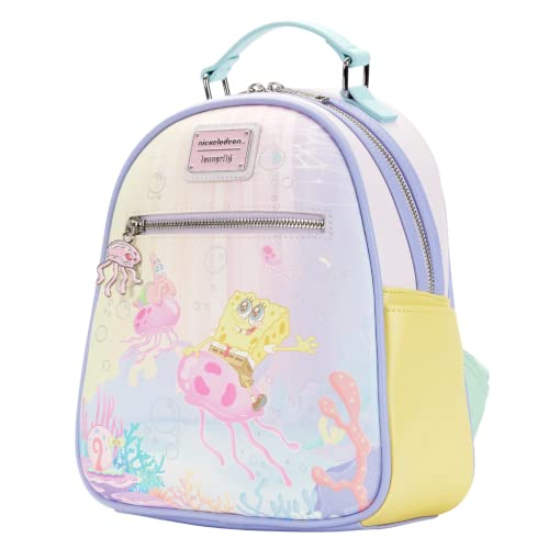 Loungefly Spongebob Squarepants Pastel Jellyfishing Womens Double Strap Shoulder Bag Purse