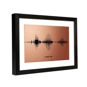 i love you soundwave art, bronze visible voice print for 8th wedding anniversary, gift, valentines day gift for her or him, mother’s day gift