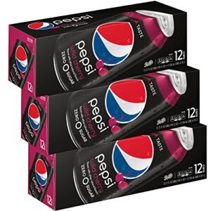 pepsi zero, wild cherry, 12 fl oz. can, 3 (12 pack)