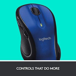 Logitech M510 Wireless Computer Mouse – Comfortable Shape with USB Unifying Receiver, with Back/Forward Buttons and Side-to-Side Scrolling, Blue