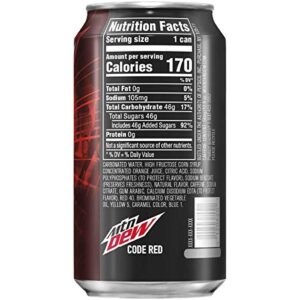 Mountain Dew, Code Red, Cherry, 12 oz (pack of 12)