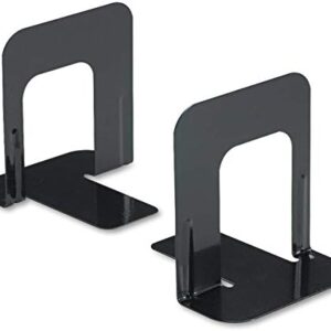 Innovera Nonskid Heavy Gauge Steel Universal Economy Bookends, 4 3/4 x 5 1/4 x 5-Inches, Black, 6 Pair (54055)