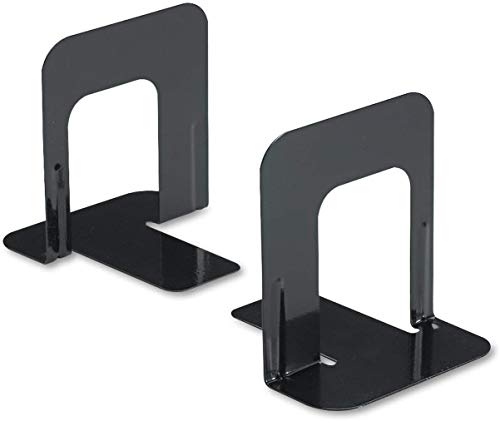 Innovera Nonskid Heavy Gauge Steel Universal Economy Bookends, 4 3/4 x 5 1/4 x 5-Inches, Black, 6 Pair (54055)