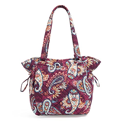 Vera Bradley Women's Cotton Glenna Satchel Purse, Paisley Jamboree - Recycled Cotton, One Size