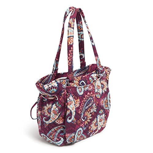 Vera Bradley Women's Cotton Glenna Satchel Purse, Paisley Jamboree - Recycled Cotton, One Size