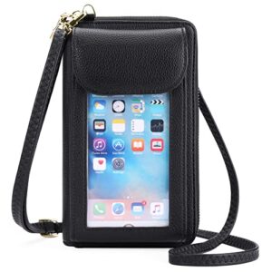 falan mule small cell phone crossbody bag purse for women, pu leather wallet purse