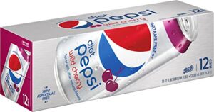 pepsi diet wild cherry soda, 12 ounce (12 cans)