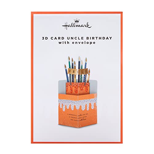 Hallmark 3D Birthday Card for Uncle - Cake and Candles Design