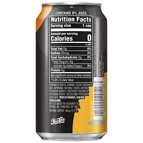 Pepsi Zero Sugar Cola Soda Pop, Mango, 12oz Cans (12 Pack)