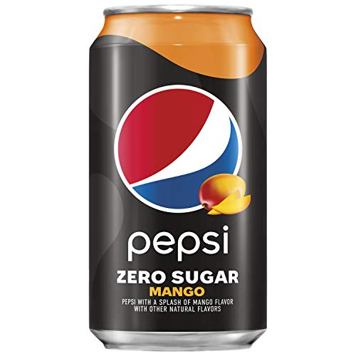 Pepsi Zero Sugar Cola Soda Pop, Mango, 12oz Cans (12 Pack)