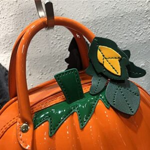 QZUnique Pumpkin Shoulder Bag 3D Glossy PU Purses Halloween Novelty Crossbody Bag holiday Party Gift Candy Bag