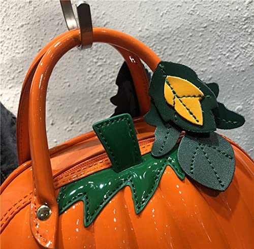 QZUnique Pumpkin Shoulder Bag 3D Glossy PU Purses Halloween Novelty Crossbody Bag holiday Party Gift Candy Bag