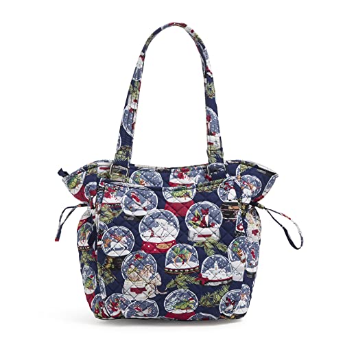 Vera Bradley Women's Cotton Glenna Satchel Purse, Snow Globes - Recycled Cotton, One Size