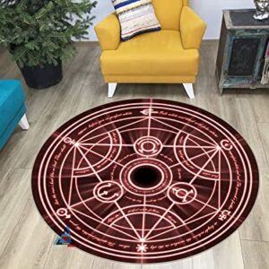 Full Metal Transmutation, Circle Cool, Japanese Anime Manga, Floor Rug, Anime Rug, Doormat, Anime, Chair Mats, FMA Transmutation, Anime Rugs (3.6 ft / 43" / 110 cm)