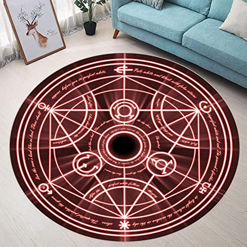 Full Metal Transmutation, Circle Cool, Japanese Anime Manga, Floor Rug, Anime Rug, Doormat, Anime, Chair Mats, FMA Transmutation, Anime Rugs (3.6 ft / 43" / 110 cm)