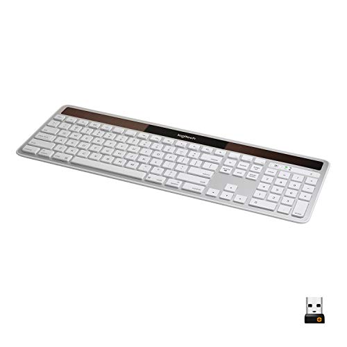 Logitech K750 Wireless Solar Keyboard for Mac — Solar Recharging, Mac-Friendly Keyboard, 2.4GHz Wireless - Silver