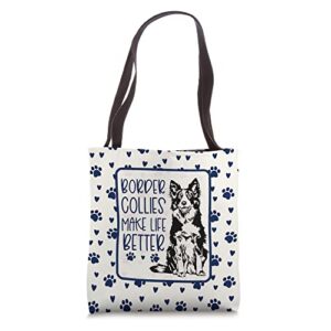 border collie owner dog mom tote bag i love my border collie tote bag