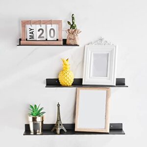 Angoily Metal Wall Shelf Floating Shelves Metal Wall Shelf: Shower Wall Rack Small Bookshelf Unit Wall Mounted Storage Rack for Home Bathroom Black 50CM Kitchen Storage Rack