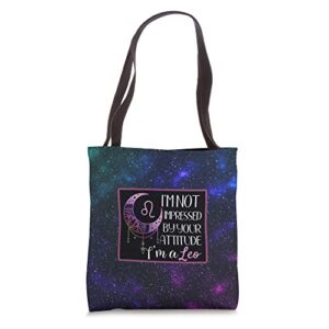 zodiac leo stuff birthday leo sign for women not impressed tote bag