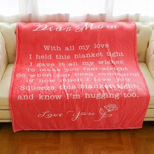 BLAMEZI Gifts for Mom Mother's Day, Valentines Day Birthday Gifts for Mom, Personalized Throw Blanket I Love You Birthday Gifts to My Mom from Daughter Son