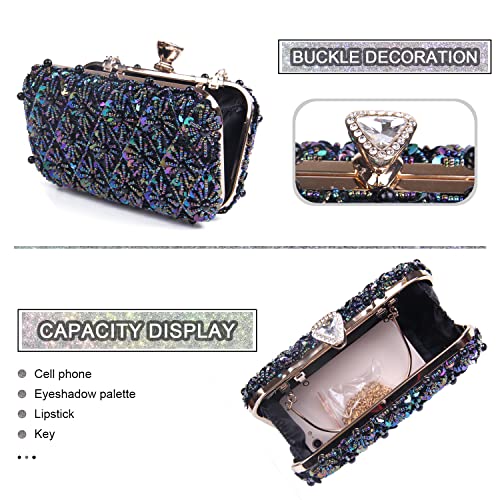 FUKZTE Women Clutch Banquet Evening Crossbody Handbag Glitter Clutch Purse Women's Evening Handbags,Multicoloured