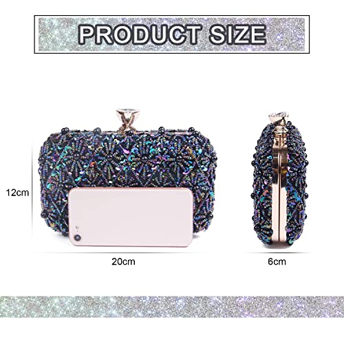 FUKZTE Women Clutch Banquet Evening Crossbody Handbag Glitter Clutch Purse Women's Evening Handbags,Multicoloured