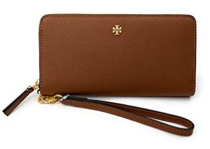 tory burch women’s emerson wristlet zip continental wallet (moose)