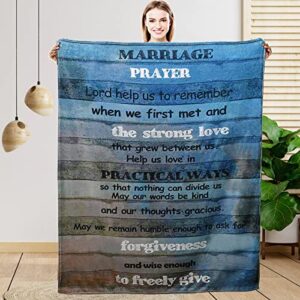 marriage prayer blanket engagement gifts newly engaged unique throw blanket wedding anniversary bridal shower gift for couple cozy blanket (marriage prayer, 60*50inch)