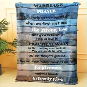 Marriage Prayer Blanket Engagement Gifts Newly Engaged Unique Throw Blanket Wedding Anniversary Bridal Shower Gift for Couple Cozy Blanket (Marriage Prayer, 60*50inch)