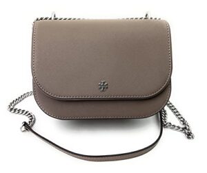 tory burch emerson flap adjustable shoulder bag (gray heron)