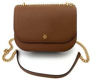 tory burch emerson flap adjustable shoulder bag (moose)