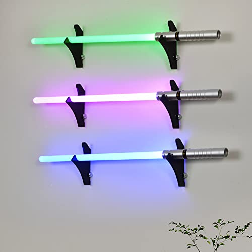 BYTOTU Wall mounted lightsaber rack - black plexiglass - very suitable for displaying magic sword - knife - samurai sword - saber - stick, acrylic display (excluding lightsaber) (black-2)