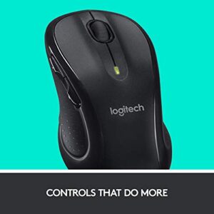 Logitech M510 Wireless Computer Mouse – Comfortable Shape with USB Unifying Receiver, with Back/Forward Buttons and Side-to-Side Scrolling, Dark Gray