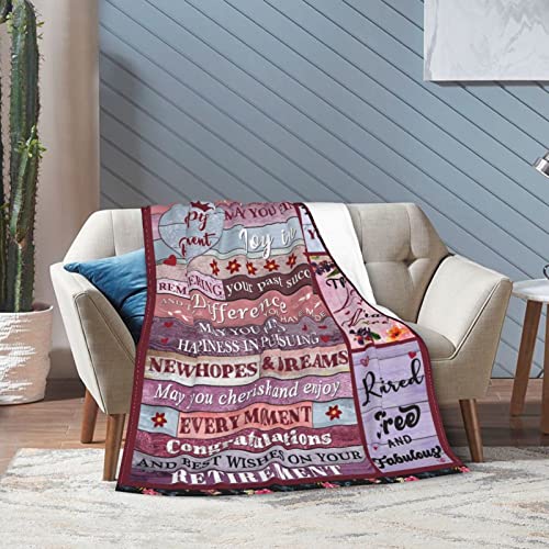 Retirement Gifts for Women Retirement Blanket Retired Throws Blankets Farewell Gifts for Coworker Boss Nurses Teacher 50*60 in