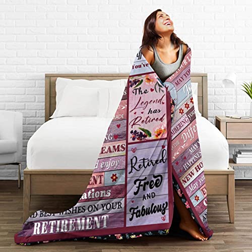 Retirement Gifts for Women Retirement Blanket Retired Throws Blankets Farewell Gifts for Coworker Boss Nurses Teacher 50*60 in