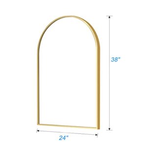 ZMYCZ Arched Wall Mirror, Gold Arch Mirror, Bathroom Wall Mounted Mirror, Arched Top Mirror, Vanity Window Mirrors for Wall, Makeup Mirror with Metal Frame for Living Room, Bedroom, Entryway(24"x38")