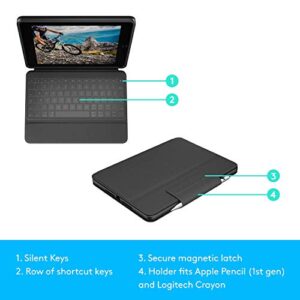 Logitech Rugged Folio - iPad (7th, 8th & 9th generation) Protective Keyboard Case with Smart Connector and Durable Spill-Proof Keyboard Black 7.4" x 0.9" x 10.2"