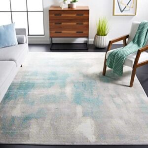 safavieh skyler collection 8′ x 10′ grey / green sky141f modern abstract non-shedding living room dining bedroom area rug