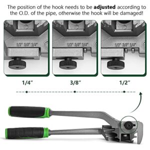 Antstone 1/4” 3/8” 1/2” O.D. Tubing Bender 3 in 1 Tube Bender 180° HVAC Copper Aluminum Tubes Bending Tool for Air Conditioning Refrigeration Repair