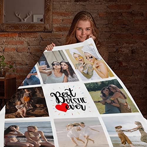 LUHAH Best Bestie Ever Blankets, Custom Blanket Personalized Super Cozy and Comfy Throw Blanket for Sofa, Couch, Bed, 30" x 40"