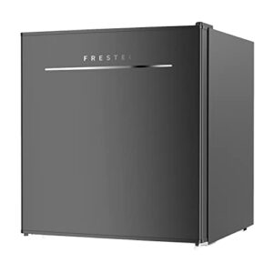 frestec 1.7 cu.ft mini fridge for bedroom, mini refrigerator with freezer, dorm fridge with freezer, reversible door perfect for room and office, adjustable temperature (no handle, black)