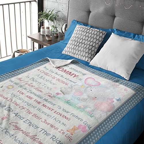 Yamco New Mom Gifts for Women - Pregnancy Gifts for First Time Mom Blanket - Mom to be Gifts 60" x 50" Throw Blankets - Gifts for New Parents - Gender Reveal Gifts - Mommy to be Gifts Ideas