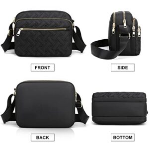 Black Designer Crossbody Bags for Women Travel Shoulder Bag Casual Messenger Bag Quilted Crossbody Purse Cute Cell Phone Cross Body Bags