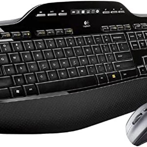 Logitech MK710-RB Desktop Wireless Keyboard/Mouse Combo, Hyper-Fast Scrolling Wireless Mouse USB, Keyboard with LCD Dashboard, Long Battery Life, Black (Renewed)